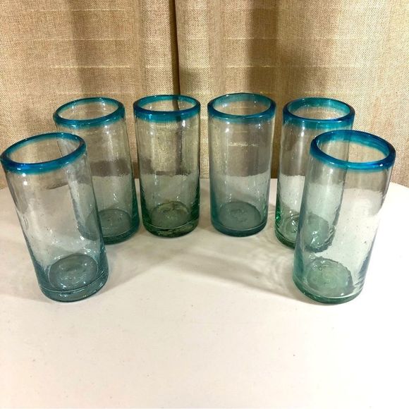 Mexican | Dining | Mexican Hand Blown 6oz Tall Glasses | Poshmark